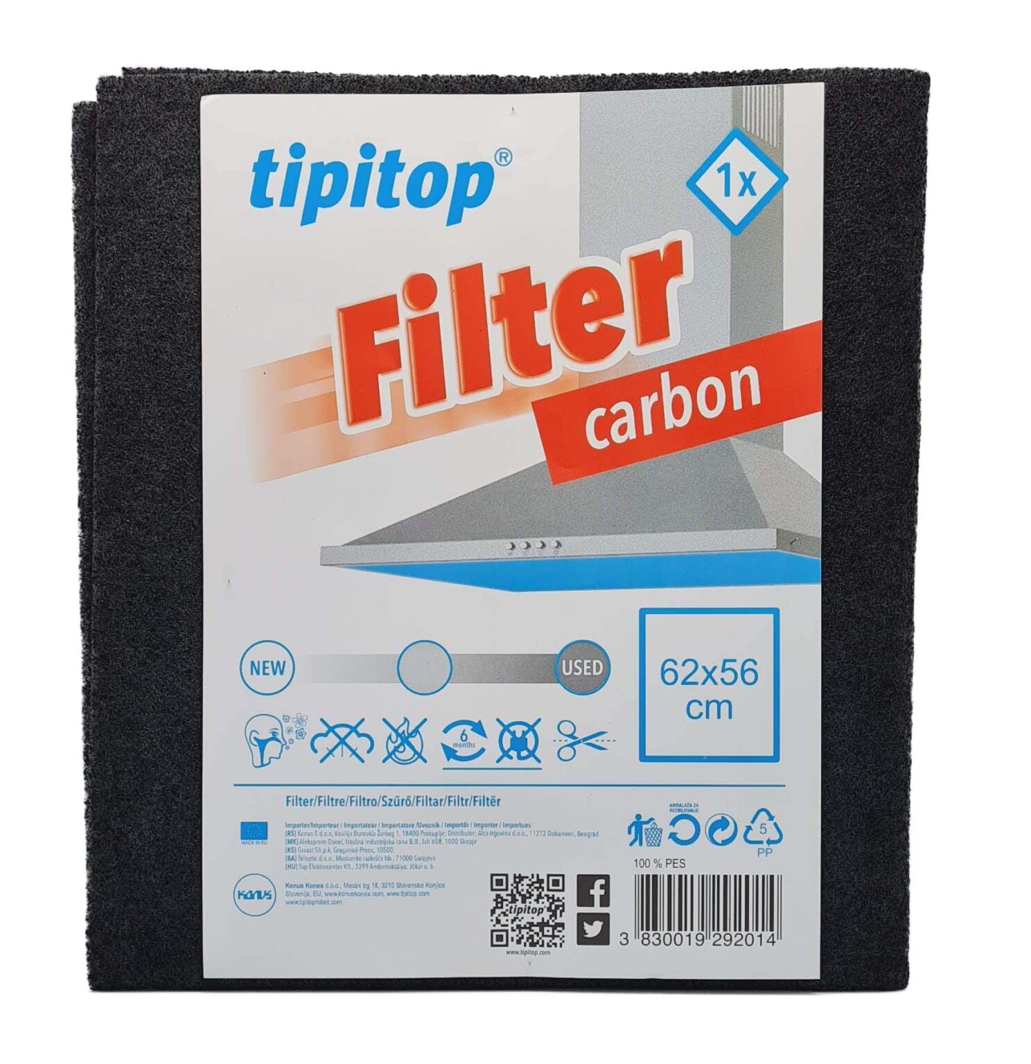 Filter Za Kuhinjsko Napo Z Ogljem Dim. 62×56 Cm Filter Za Kuhinjsko ...
